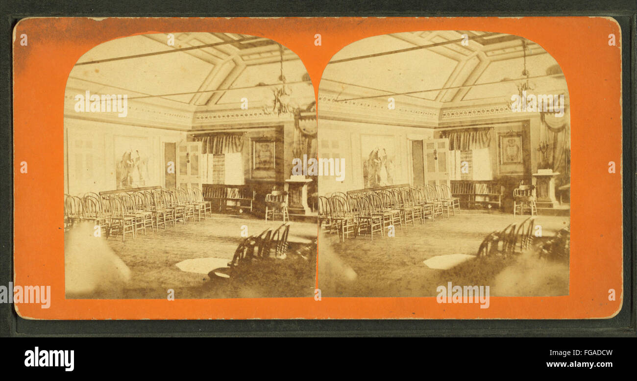 A photograph by H. P. McIntosh showing the interior of Odd Fellows Hall ...