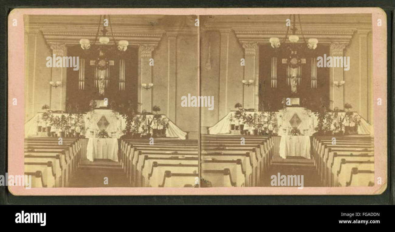 A photograph of the interior of the Universalist Church during Easter ...