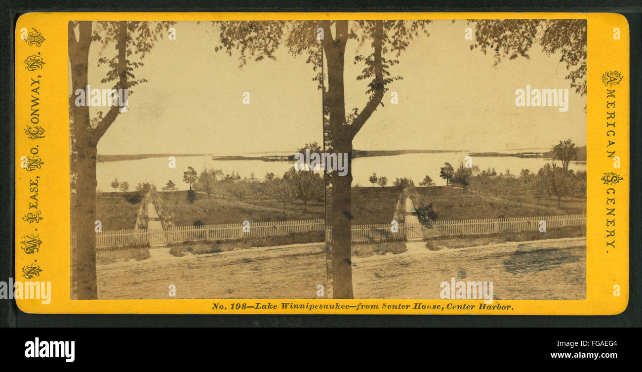 A photograph by Nathan W. Pease showing Lake Winnipesaukee from Senter ...