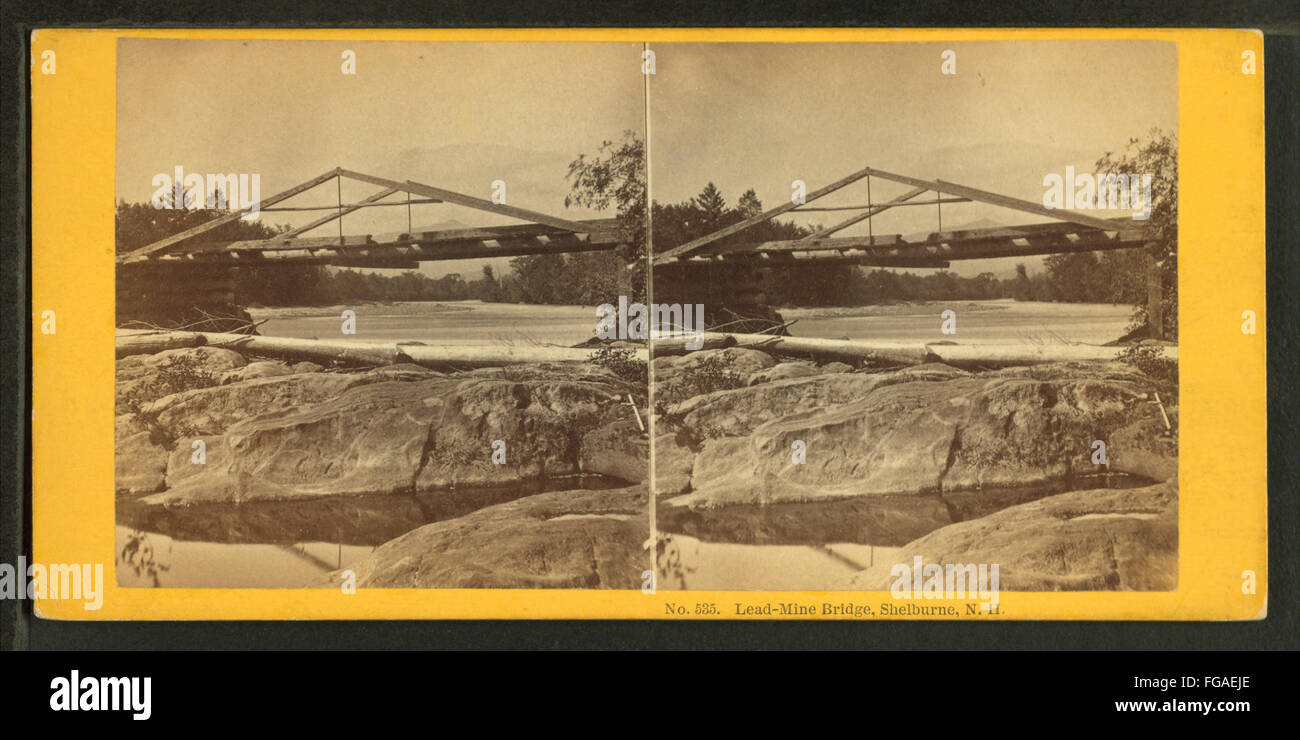A photograph by John P. Soule showing the Lead-Mine Bridge in Shelburne ...