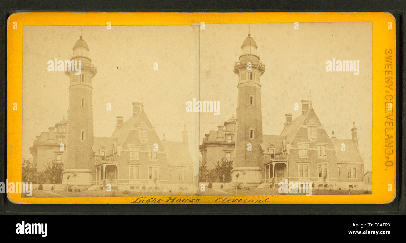 A photograph of a lighthouse in Cleveland, captured by Thomas T. Sweeny ...
