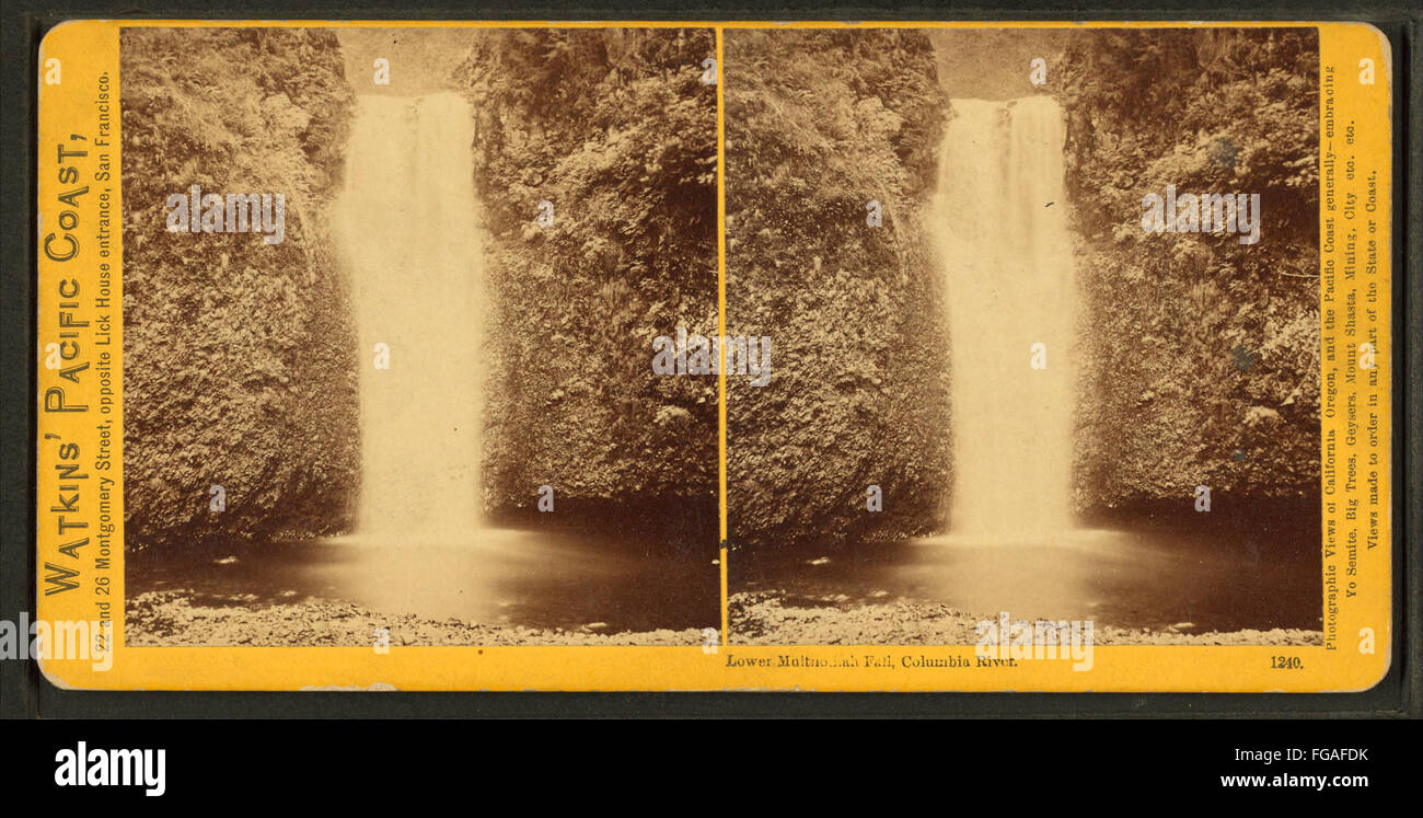 Carleton E. Watkins' photograph of Lower Multnomah Falls, located on ...