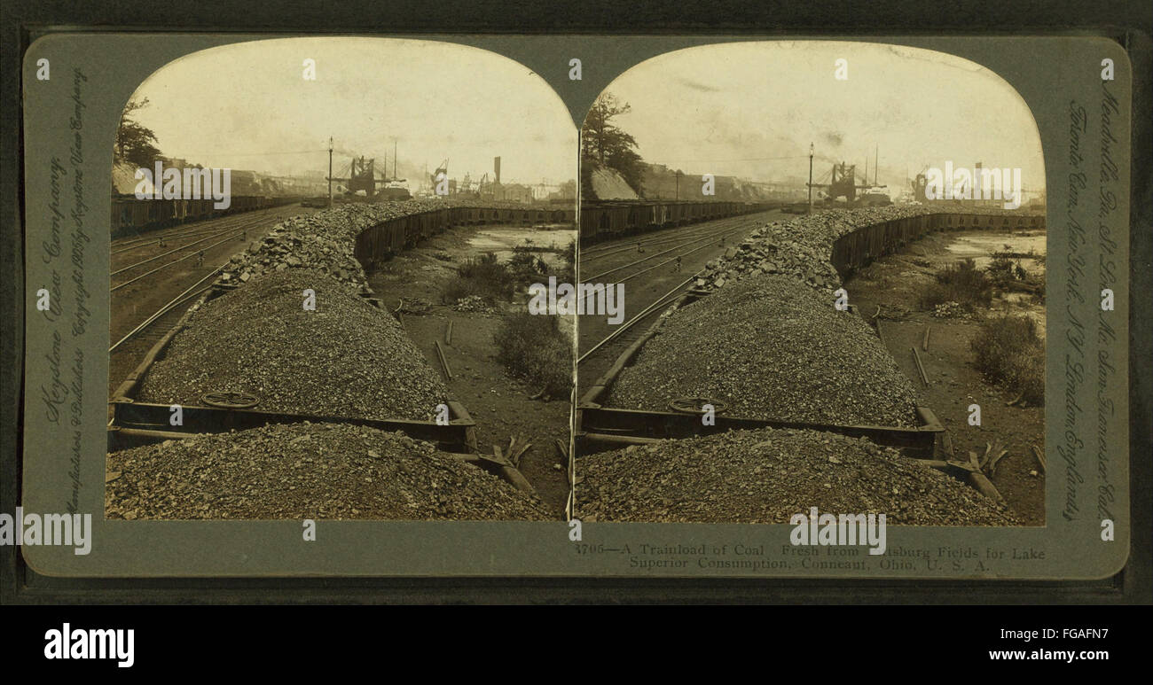 Photograph of a trainload of coal being transported from Pittsburg coal ...