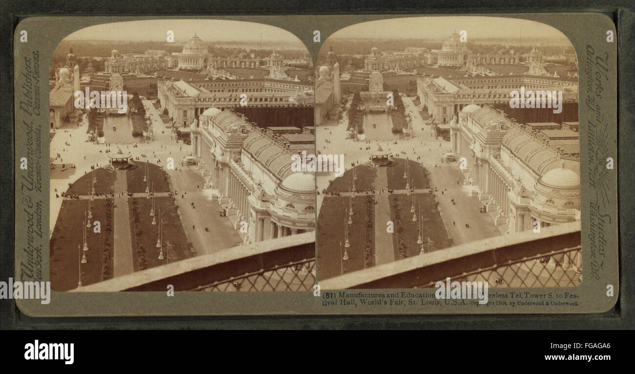 A photograph showing the Manufactures and Education Buildings as seen ...