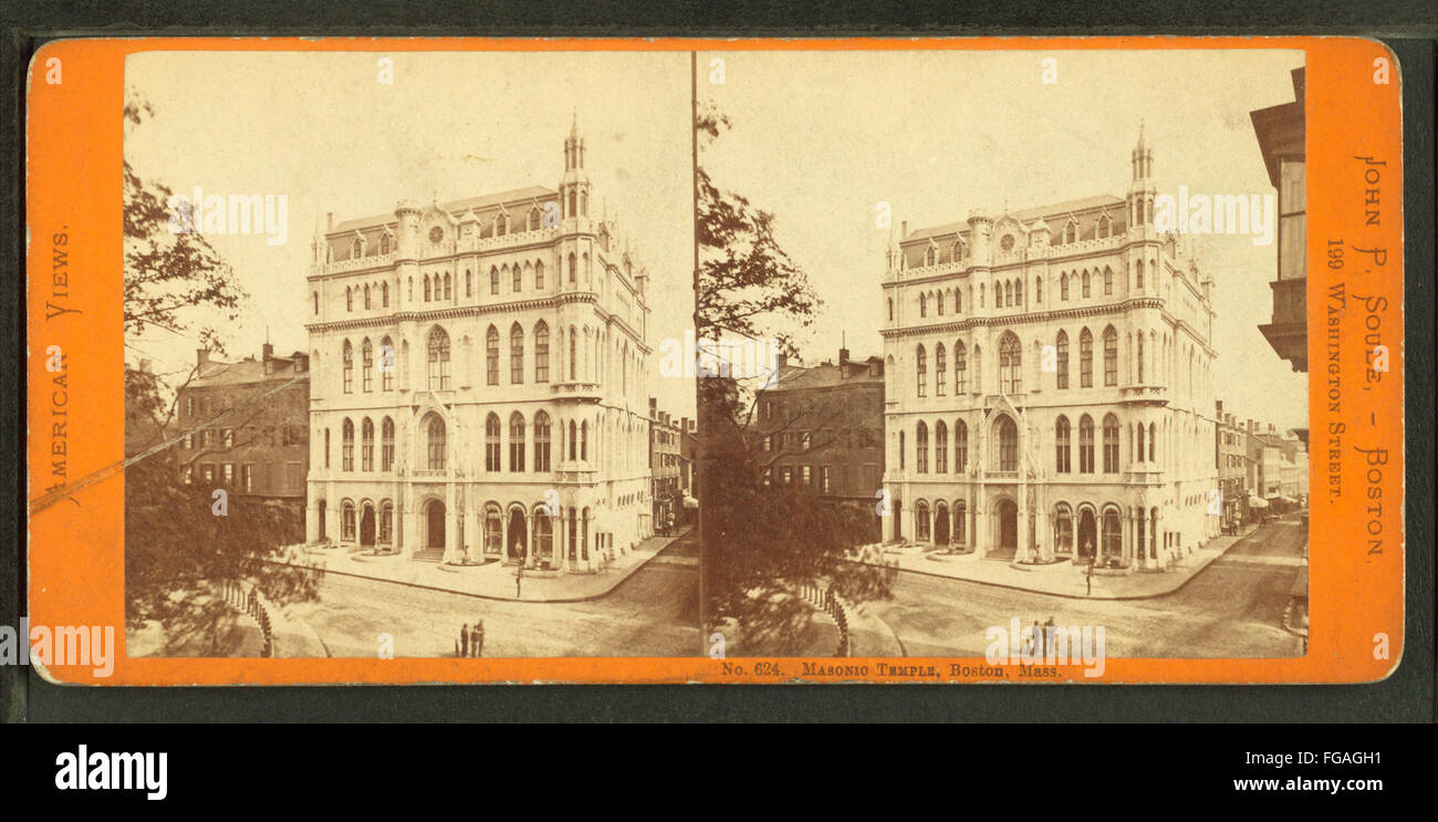 This photograph shows the Masonic Temple in Boston, Massachusetts ...