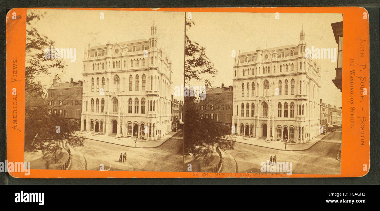 Photograph of the Masonic Temple in Boston, Massachusetts, captured by ...