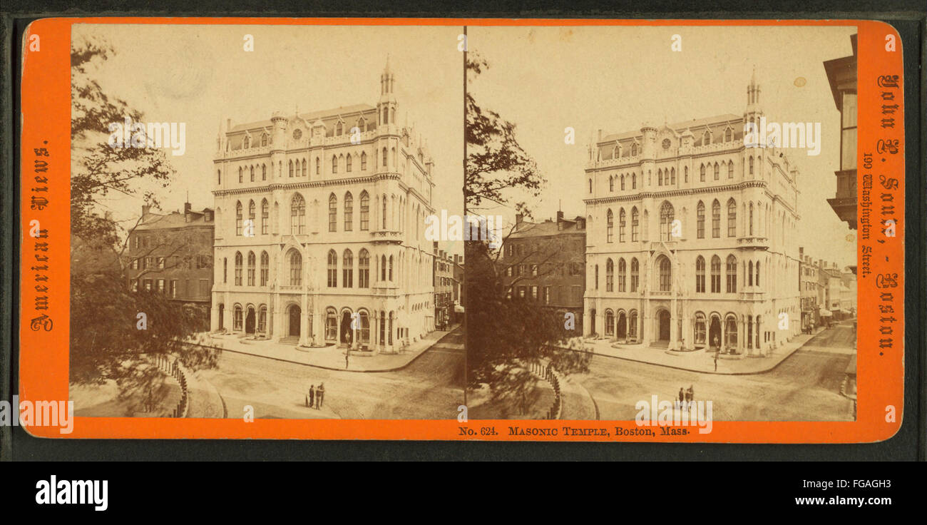 This photograph by John P. Soule shows the Masonic Temple in Boston ...