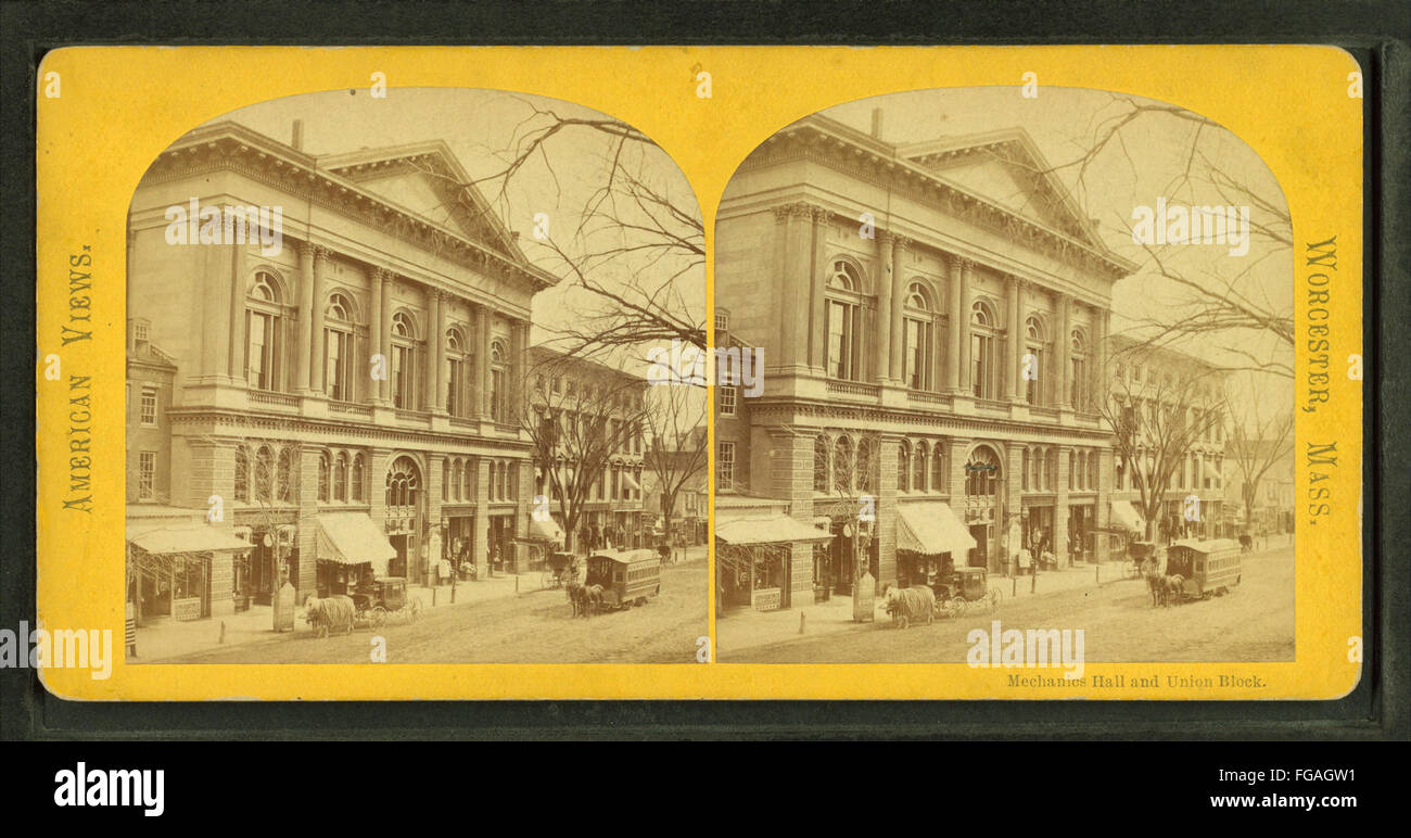 A photograph showing Mechanics Hall and the Union Block, taken from the ...