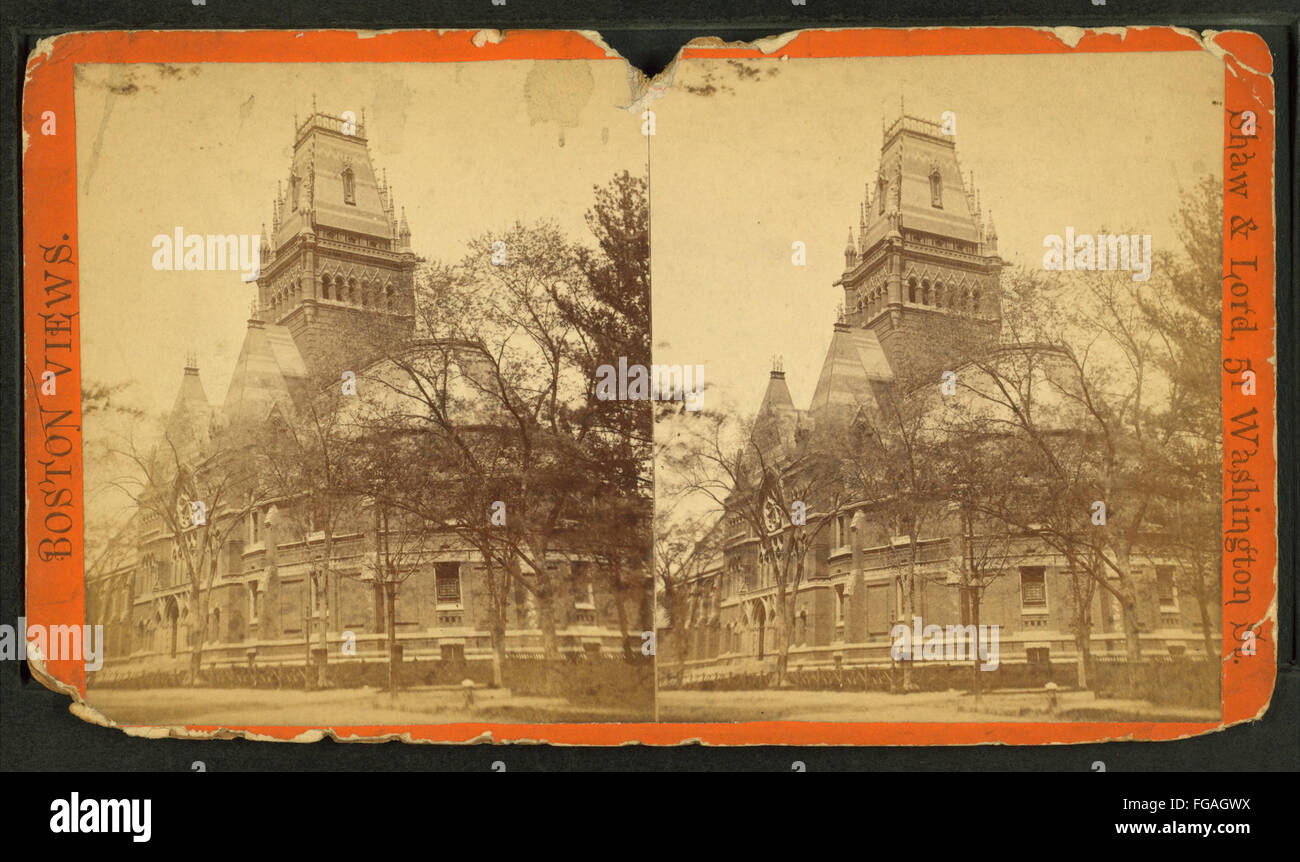 Photograph of Memorial Hall at Harvard College, taken by Shaw & Lord ...