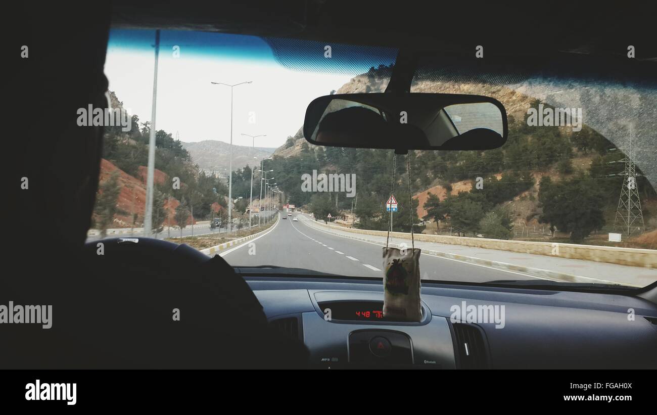 Road Seen Through Car Windshield Stock Photo - Alamy