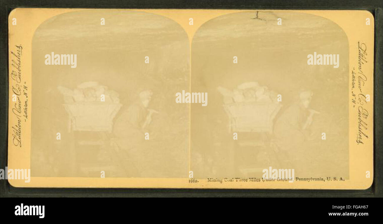 Photograph of coal mining operations in Pennsylvania, showing miners ...