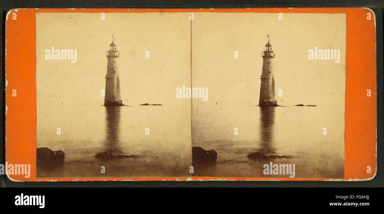 Minot's Ledge Lighthouse off the coast of Massachusetts, captured in ...