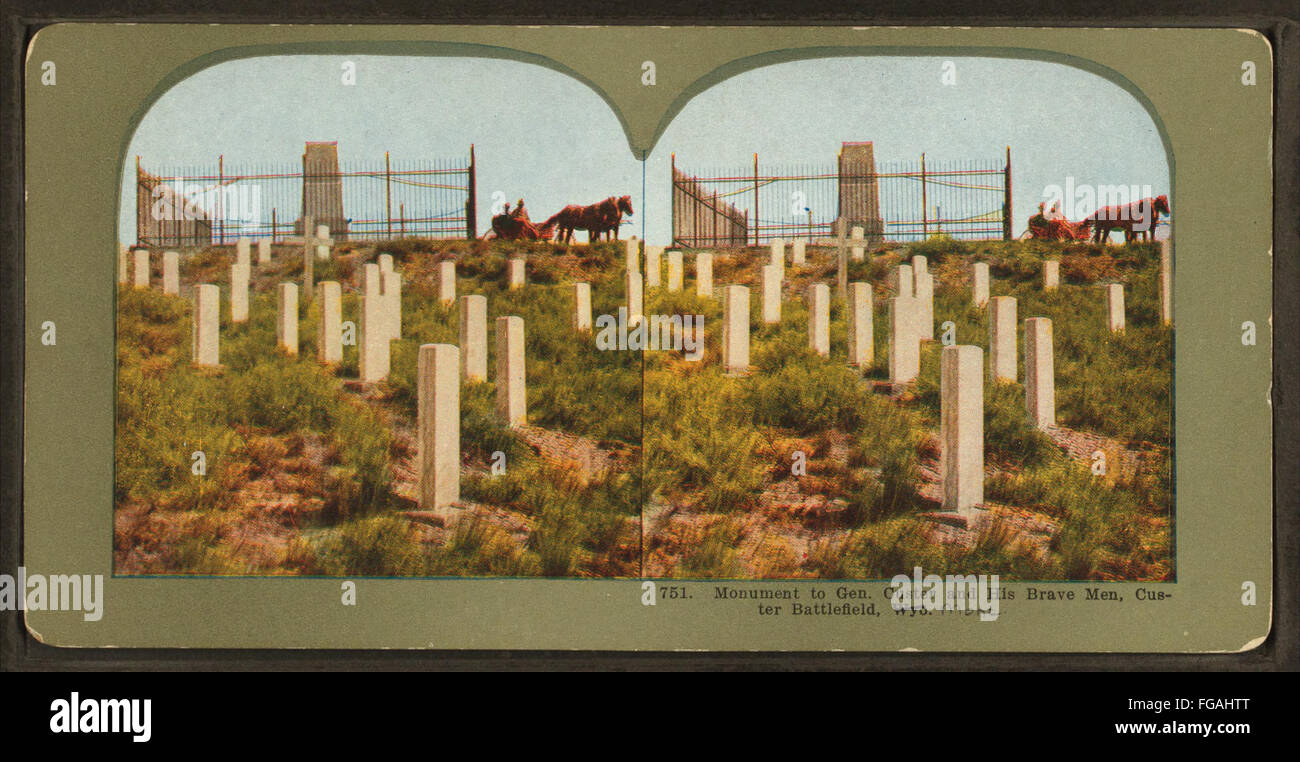 Photograph of the monument at Custer Battlefield, commemorating General ...