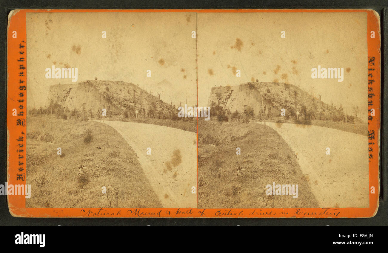 A photograph by H. J. Herrick showing a natural mound and the back view ...