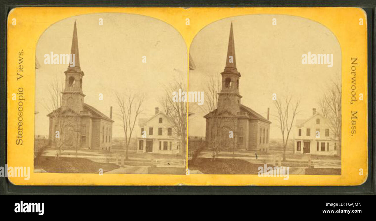 A photograph by Thomas Lewis showing the Baptist church and parsonage ...