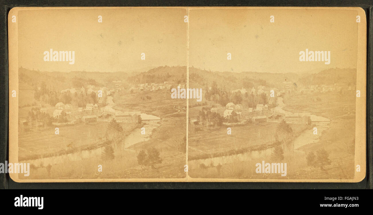 A photograph of New Boston Village in New Hampshire, taken from the Robert N. Dennis collection ...