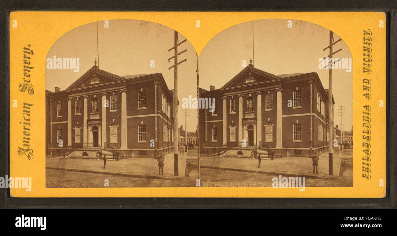 A photograph of the Old Franklin Library in Philadelphia, showcasing ...