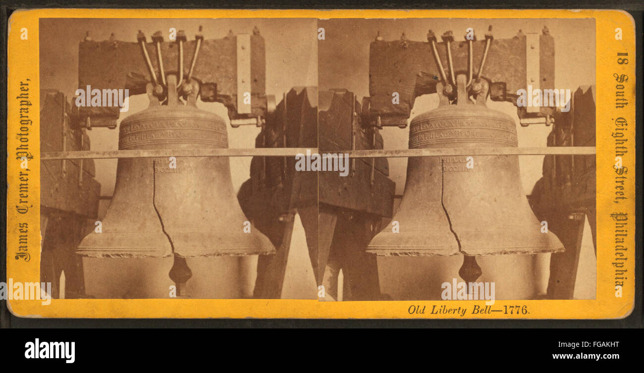This photograph captures the Old Liberty Bell, a historic symbol of ...