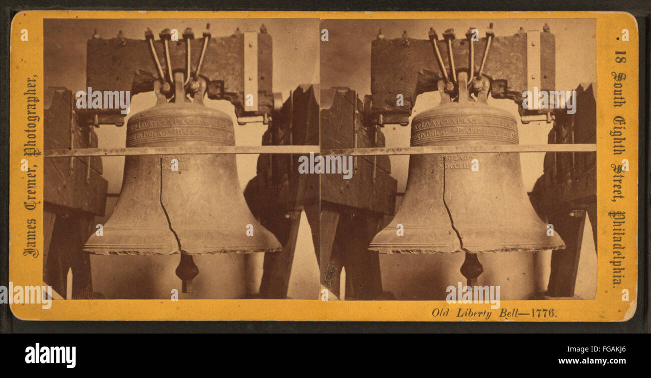 A photograph of the iconic Liberty Bell, cast in 1776, a symbol of ...