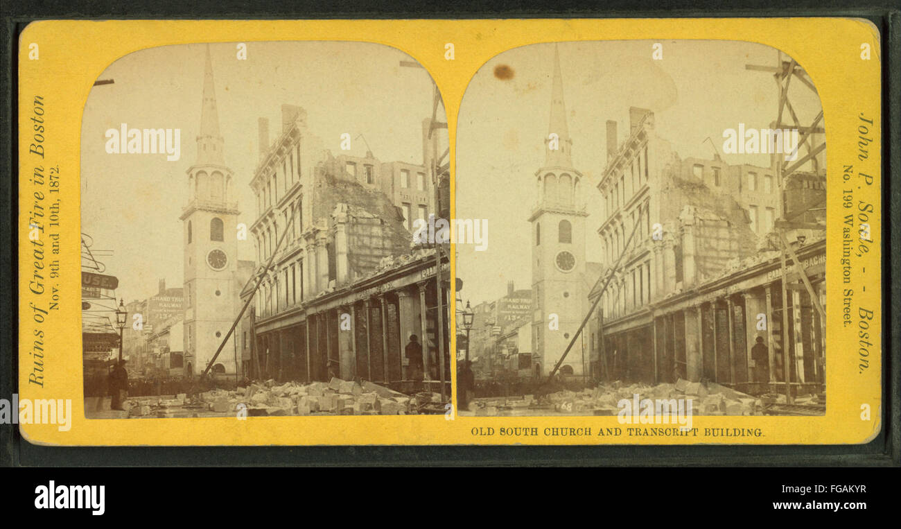 Old South Church and Transcript Building, by Soule, John P., 1827-1904 ...