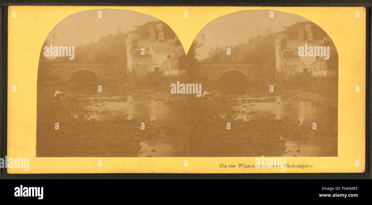 A photograph from the Robert N. Dennis collection depicting the Wissahickon near Philadelphia ...