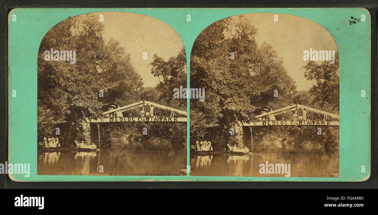 On the Wissahickon. (Old Log Cabin Park), from Robert N. Dennis collection of stereoscopic views ...