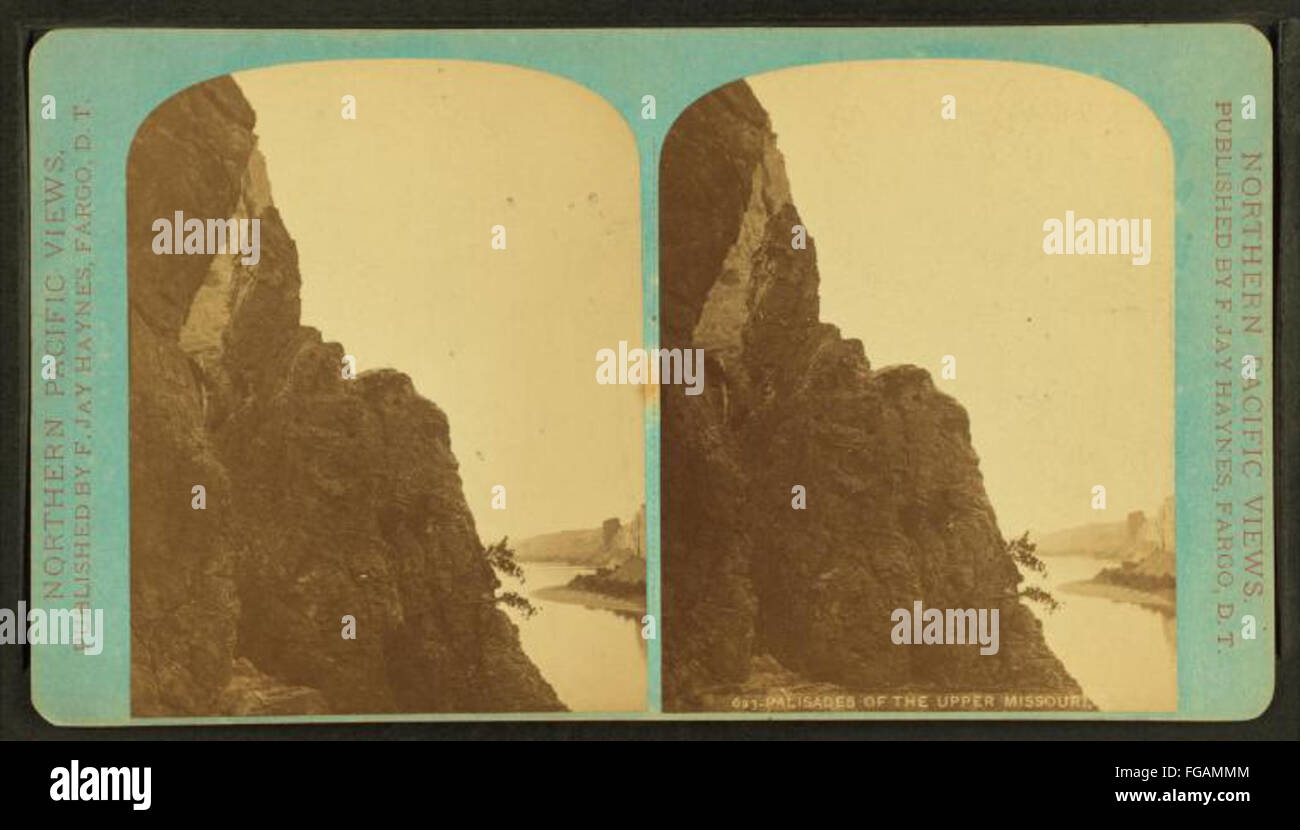 A view of the Palisades of the Upper Missouri River, showcasing the ...