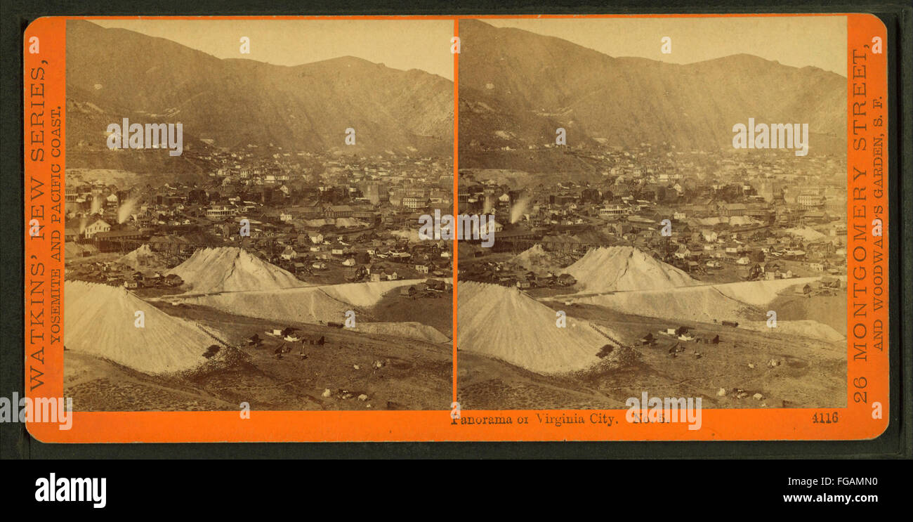 A panoramic photograph by Carleton E. Watkins showing a wide view of ...