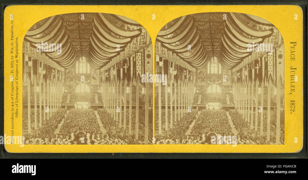 A photograph from the 1872 Peace Jubilee, showing scenes from the event ...