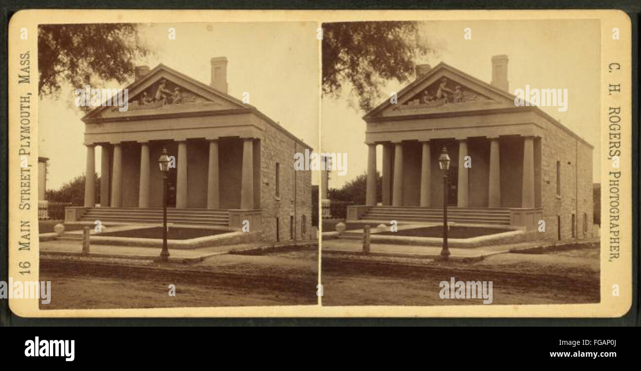 A photograph by C.H. Rogers of Pilgrim Hall, a historic building in ...
