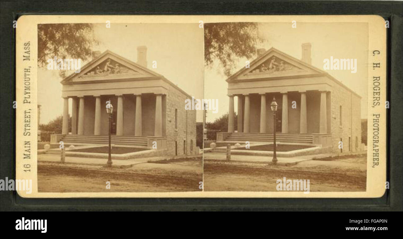 This photograph by C.H. Rogers shows Pilgrim Hall, a historic building ...