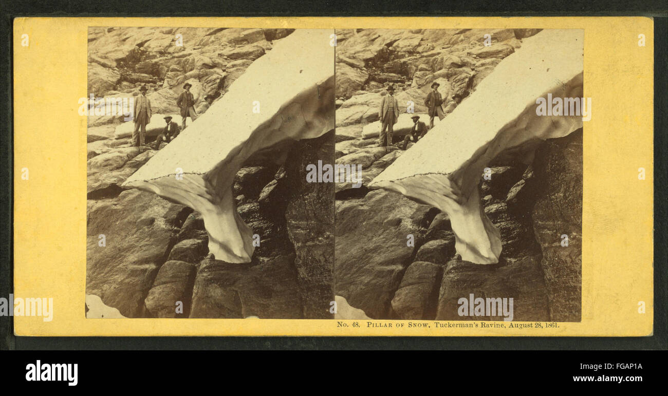 Pillar of snow. Tuckerman's Ravine, August 28, 1861, by Soule, John P ...