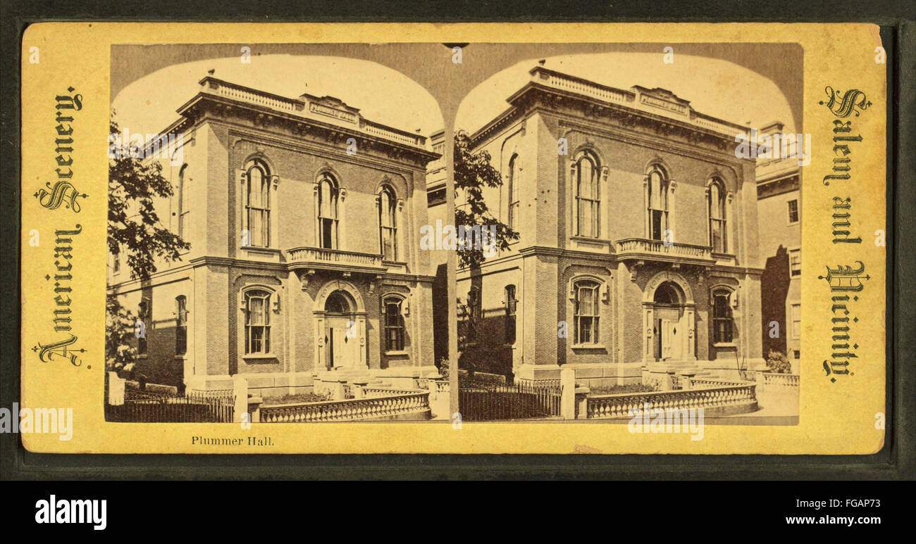 A stereoscopic photograph of Plummer Hall, captured as part of the ...
