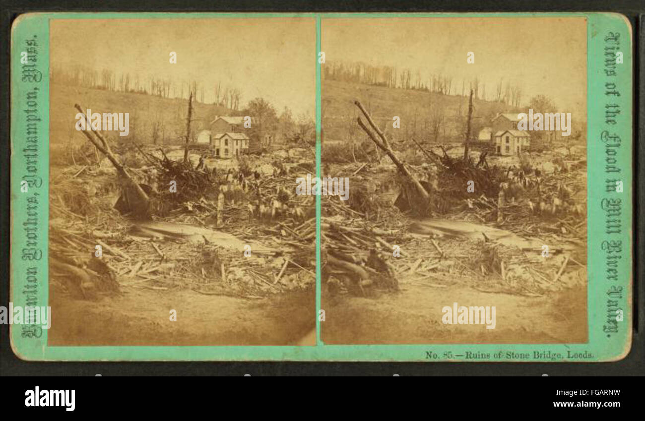 The ruins of a stone bridge in Leeds, captured by Knowlton Bros. The ...