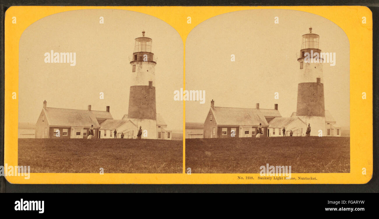 A photograph by Kilburn Brothers showing Sankaty Light House on ...