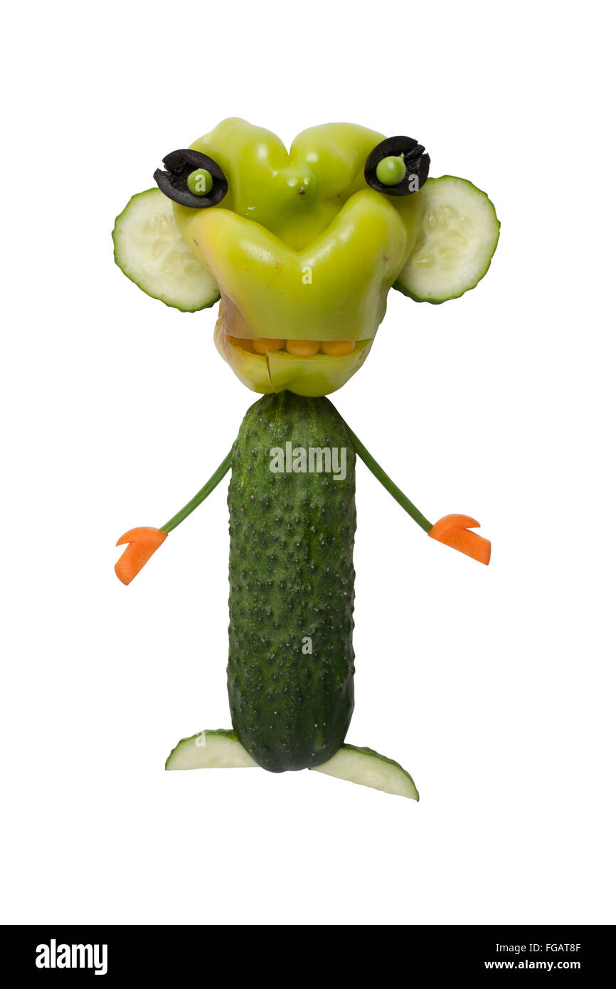 Monster made of vegetables on isolated background Stock Photo - Alamy