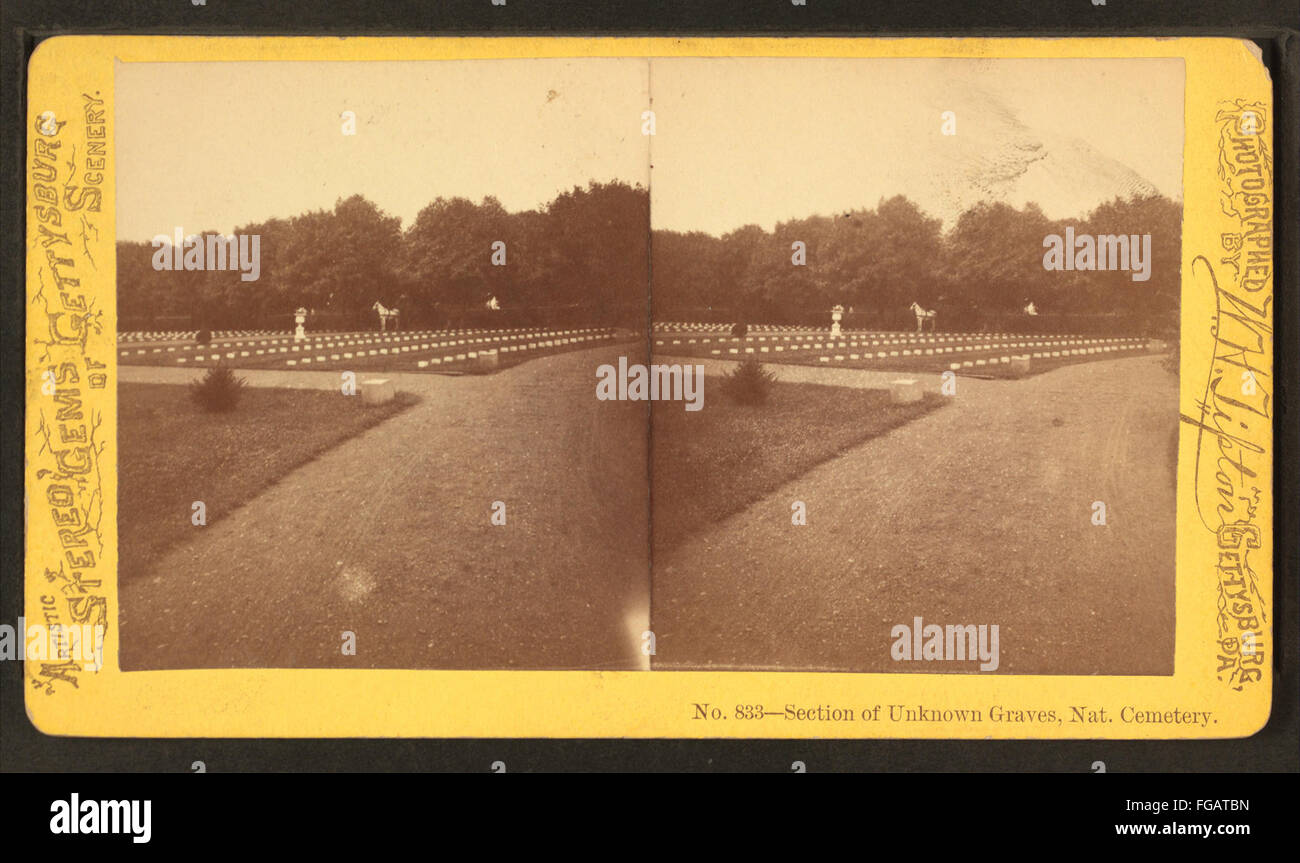Photograph of a section of graves at a national cemetery, captured by ...