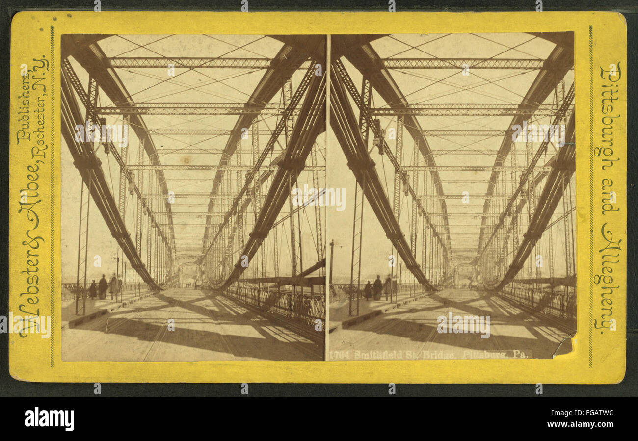 This photograph shows the Smithfield Street Bridge in Pittsburgh ...