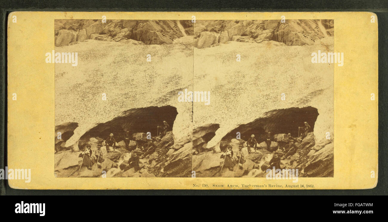 A photograph by John P. Soule capturing the snow arch in Tuckerman's ...