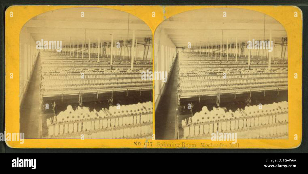 This photograph by Kilburn Brothers shows the spinning room in a ...