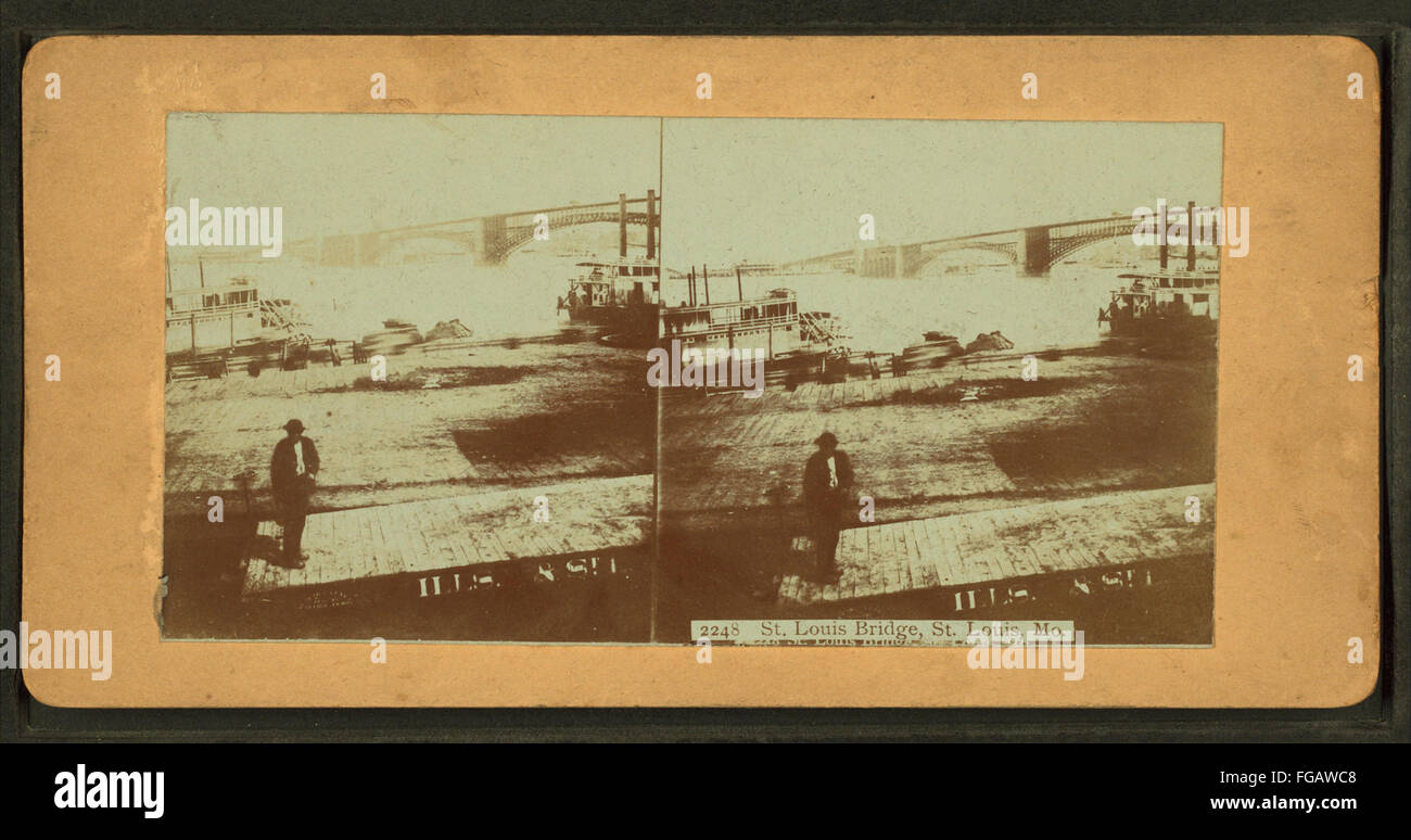 A photograph of the St. Louis Bridge, captured from the Robert N ...