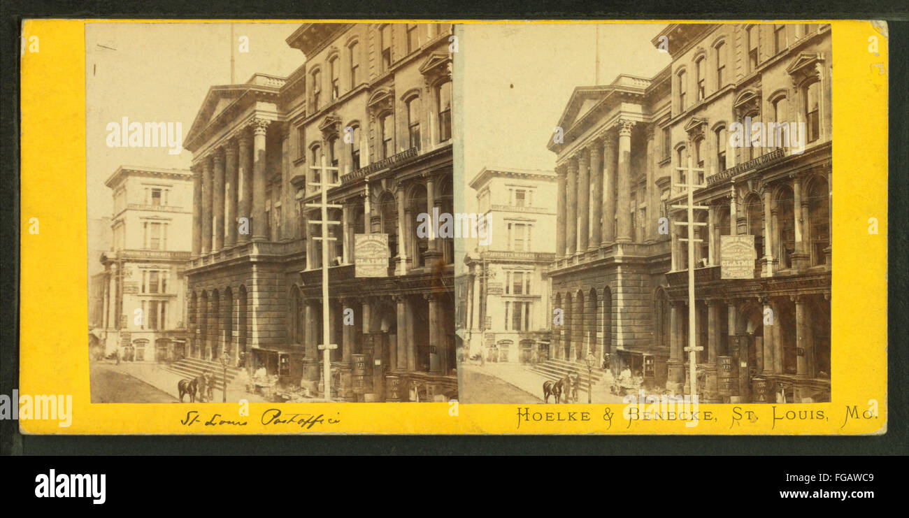 A photograph by Hoelke & Benecke showing the St. Louis Post Office at ...