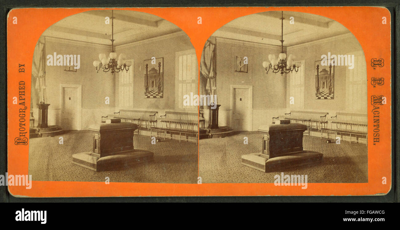 A stereoscopic photograph of a room in St. Marks Lodge, taken by H. P ...