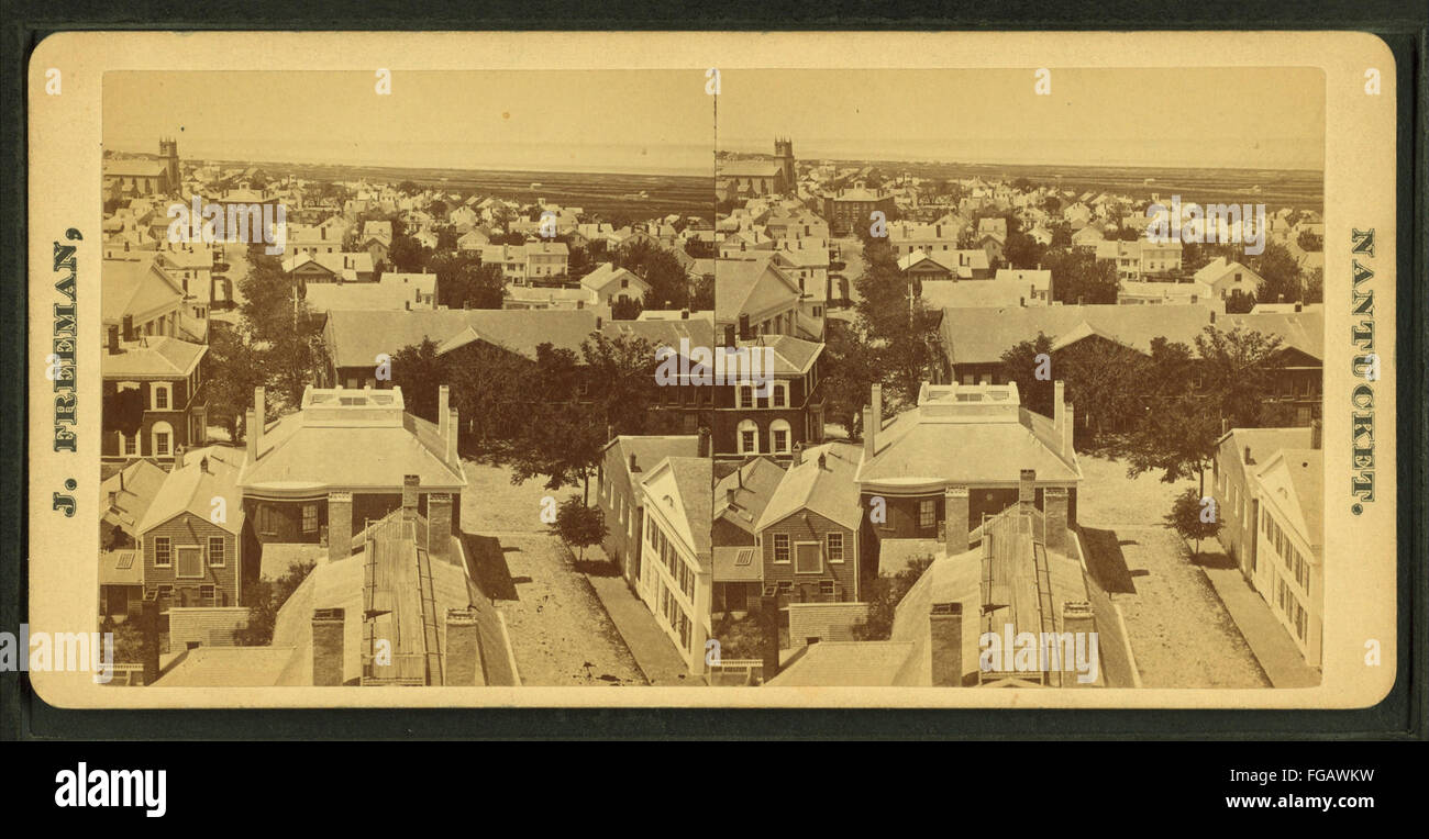 A bird's-eye view photograph of Nantucket, taken by Josiah Freeman ...