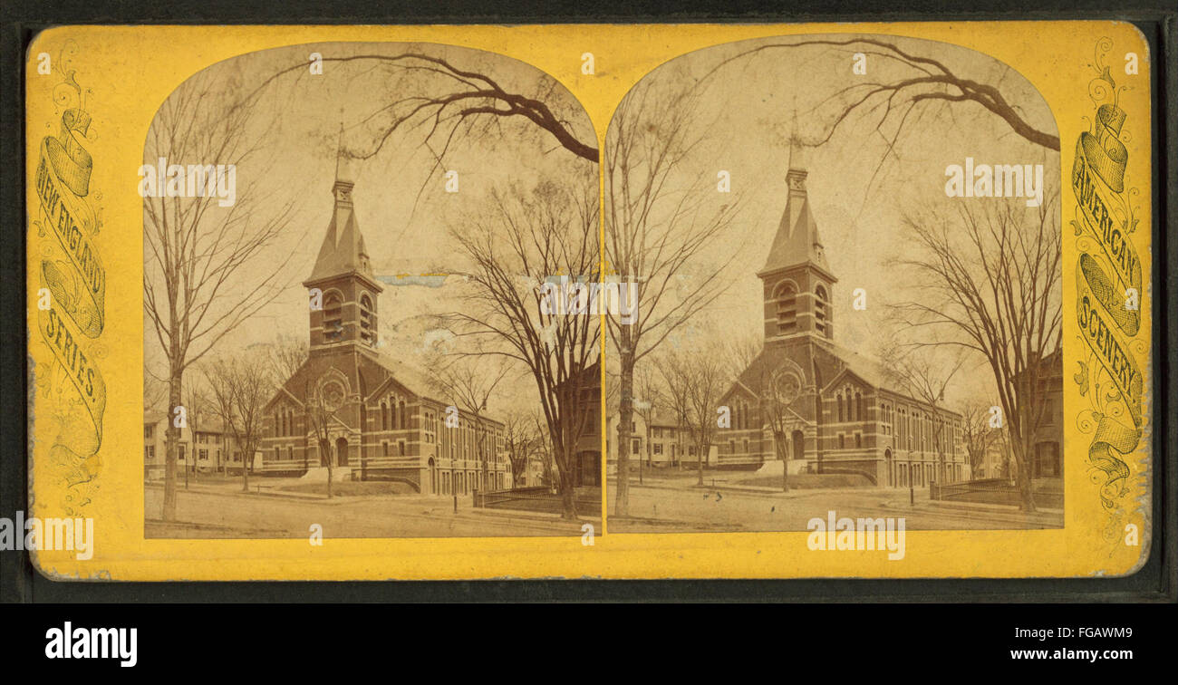 A photograph of State Street M.E. Church, taken by Whitney & Adams. The ...