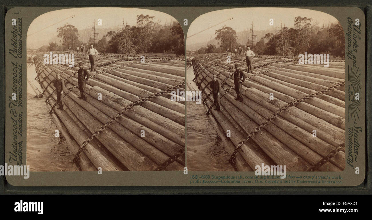 Stupendous Log-raft, containing millions of feet. Columbia River ...
