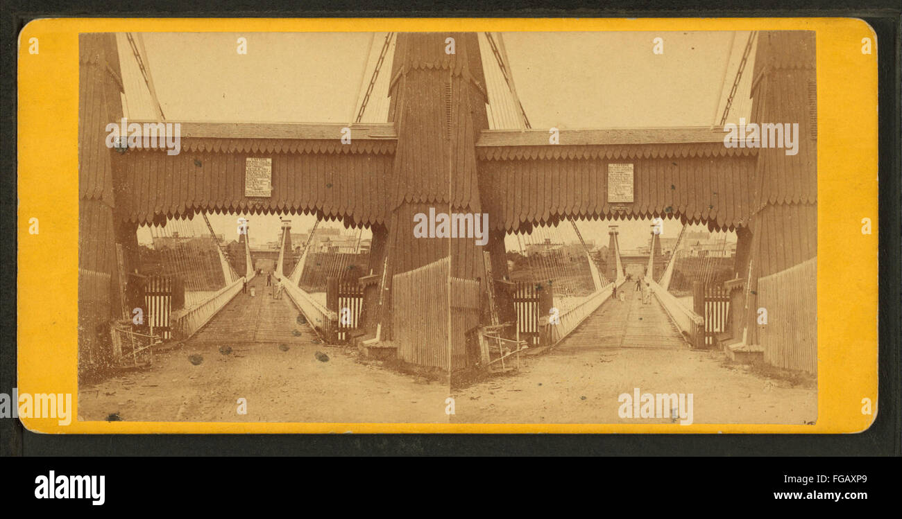 A photograph by B.F. Upton showing the suspension bridge between St ...