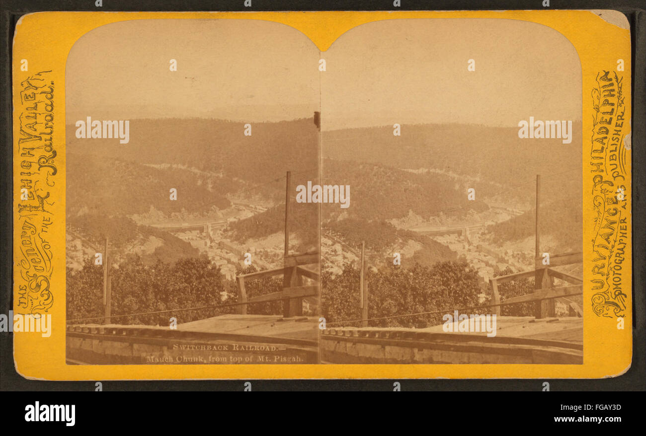 A photograph of the Switchback Railroad at Mauch Chunk, taken from the ...