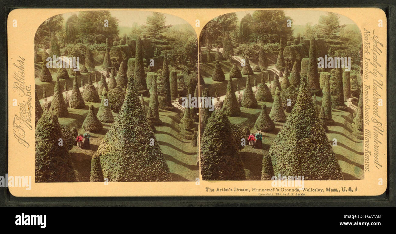 A photograph by William M. Chase depicting Hunnewell's Gardens in ...