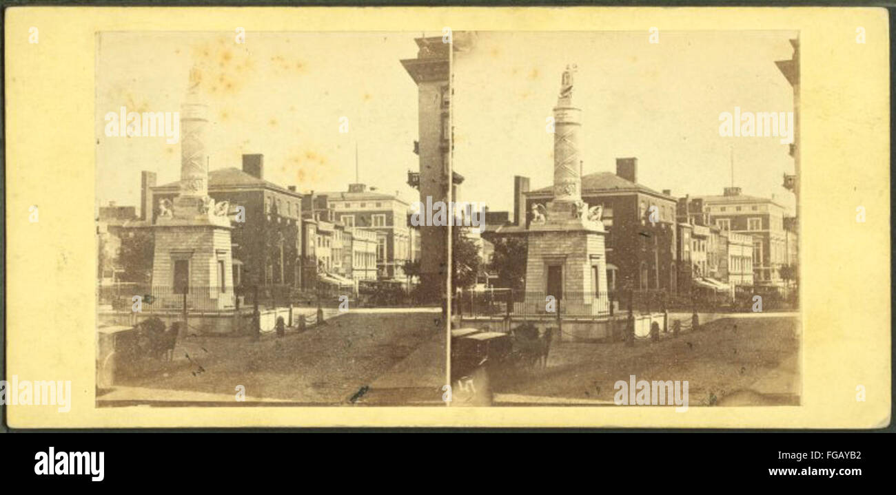 A photograph of the Battle Monument in Baltimore, captured by the E ...